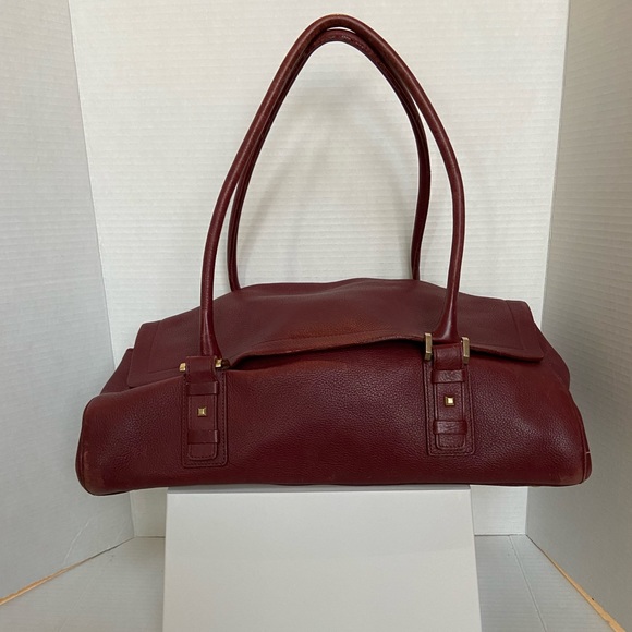 Ellen Tracy | Bags | Vintage Ellen Tracy Satchel Leather Purse Burgundy ...